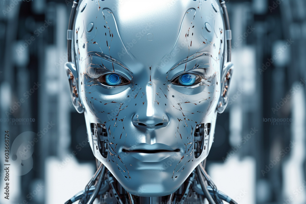 humanoid robot with advanced artificial intelligence capabilities, designed to mimic human ...