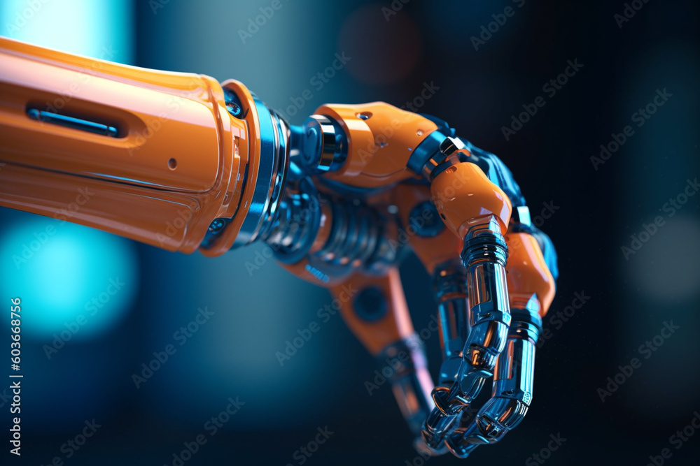 robotic arm equipped with advanced AI algorithms, demonstrating its ...