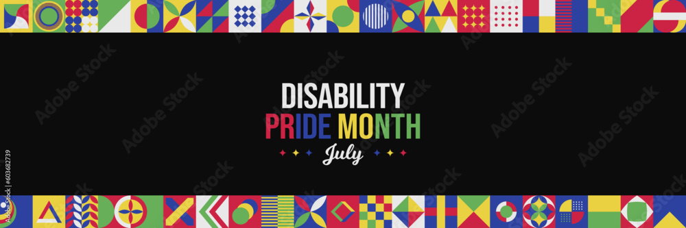 Disability Pride Month Vector Illustration. July Awareness. Celebrating ...