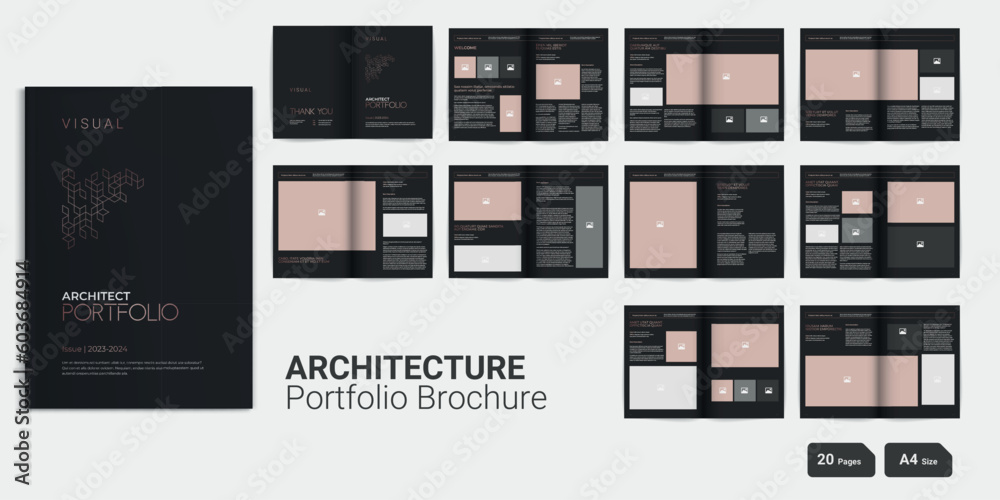 Black Architecture Portfolio Design Architect Portfolio Layout Design ...