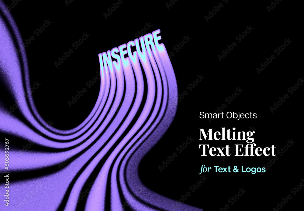 Toxic Melting Text Effect Mockup Stock Template | Adobe Stock