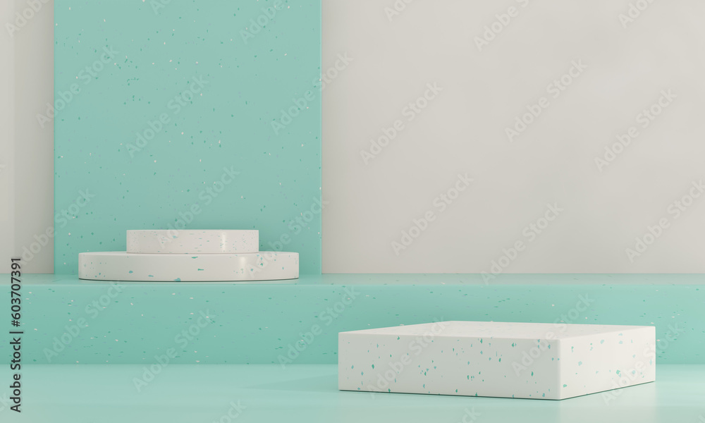 Brown and green pastel backdrop wall 3d render image mockup background ...