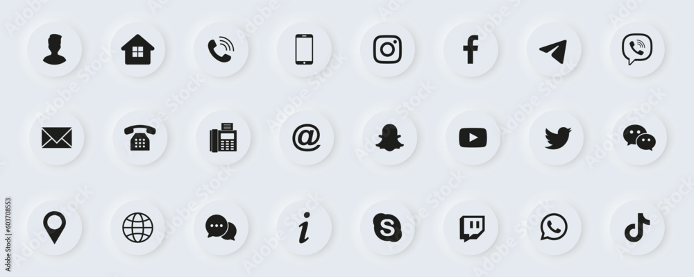 Vetor de Connect Icons.Contact us icon set.Contact and Communication ...