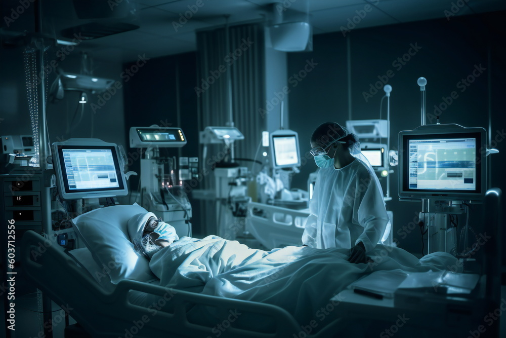 Critical Care: Patient Under Observation in the Hospital Intensive Care ...