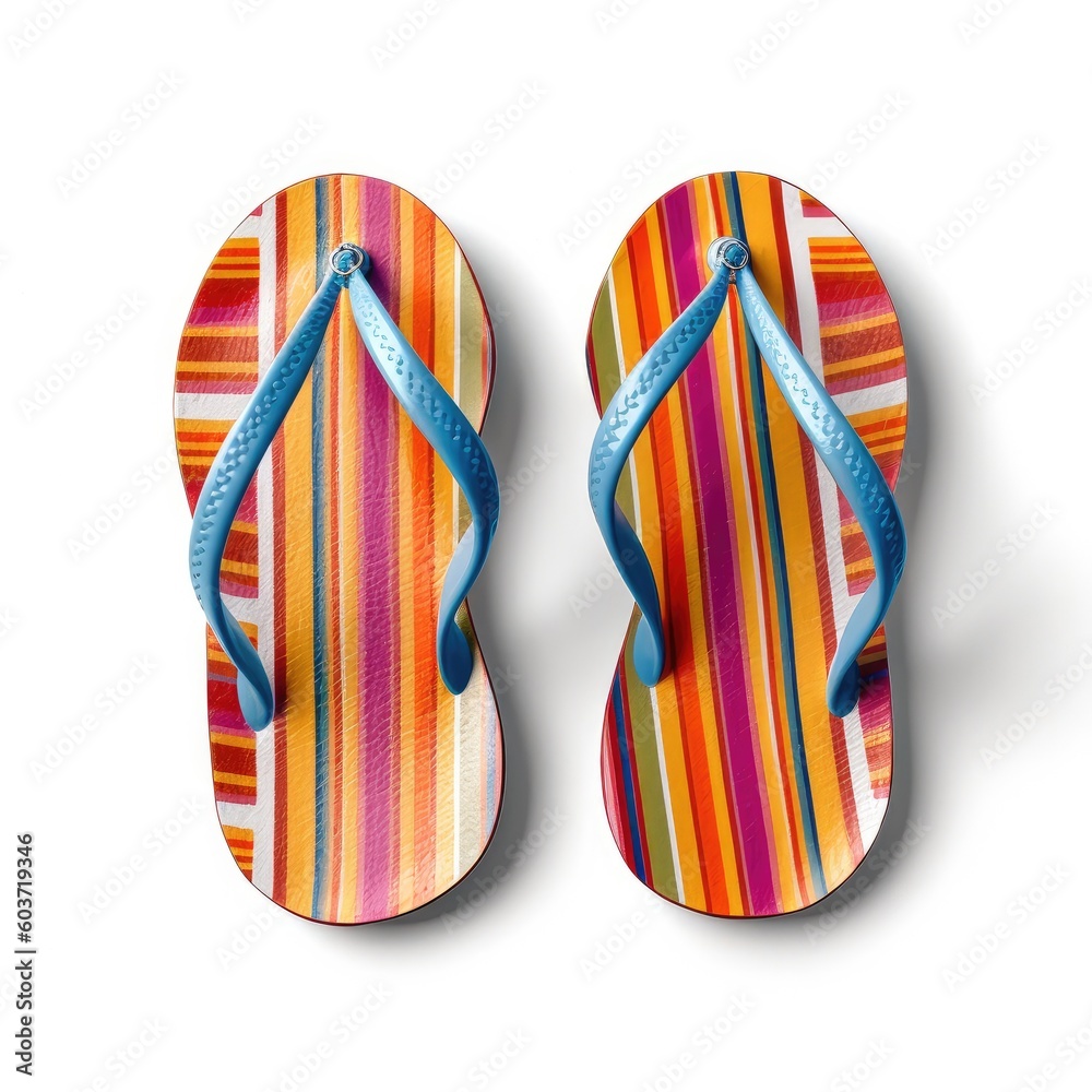 Top view flip flop isolated on white background,AI generated. Stock ...