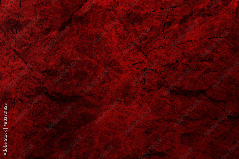 Dark wall background Cracked stone surface. Close-up. Red rough ...