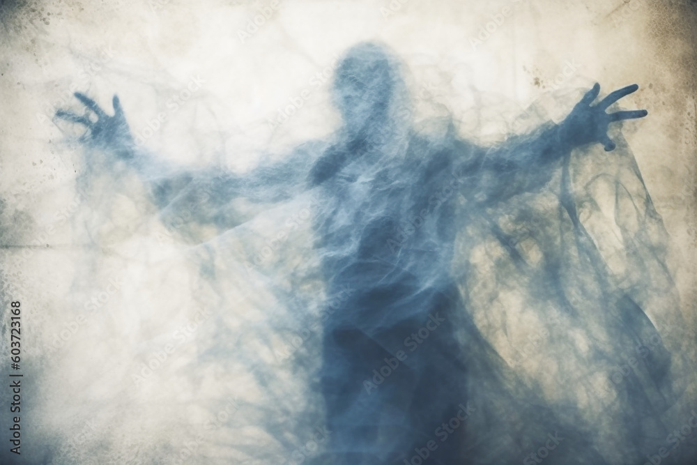 Ghost With a White Background. Generative AI. A digital painting of a ...