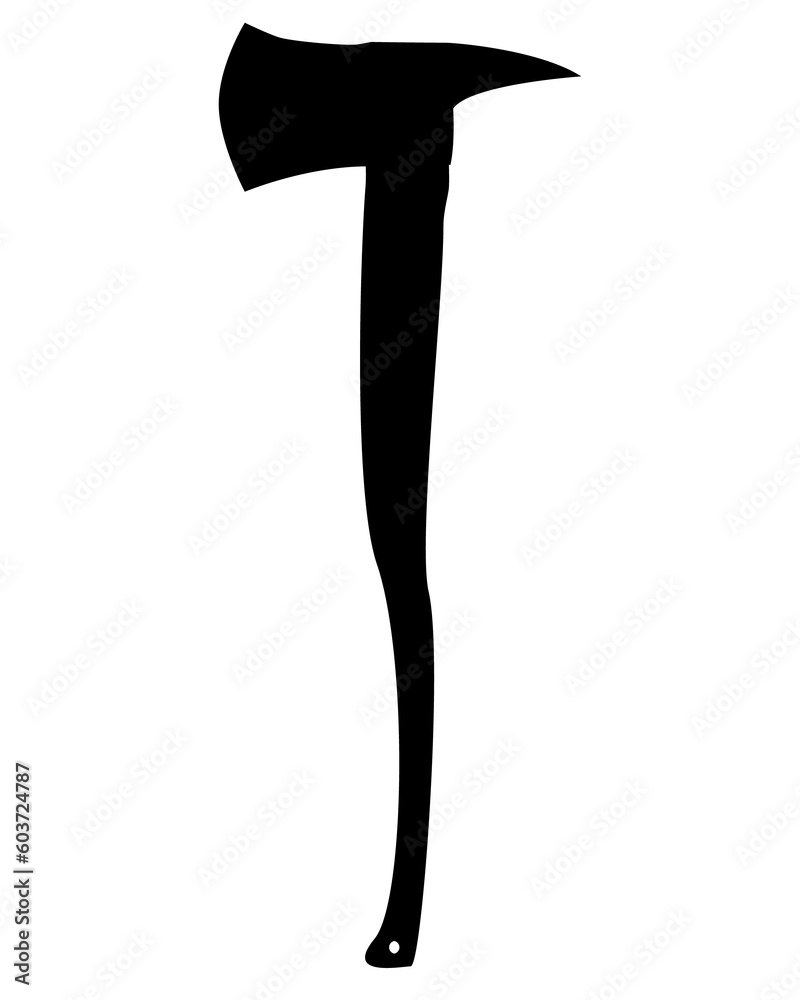 Firefighter axe silhouette. Hatchet fire ax firefighter rescue ...