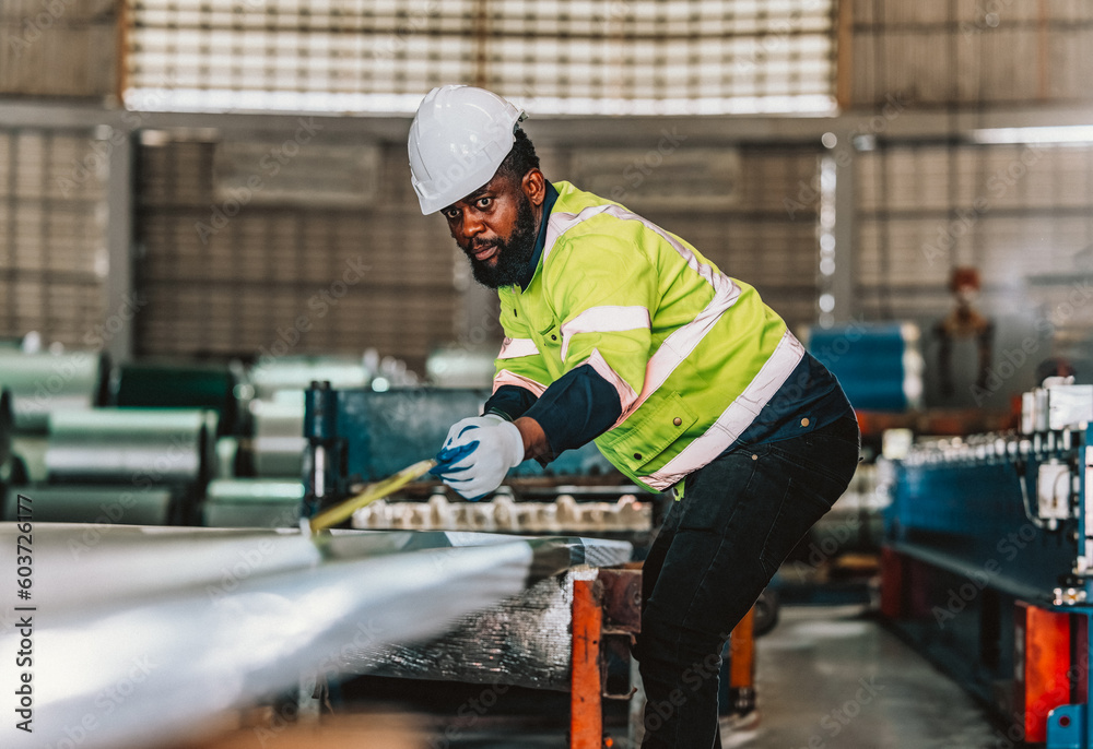 Metal roofing mechanic virtually inspect condition of workpieces ...