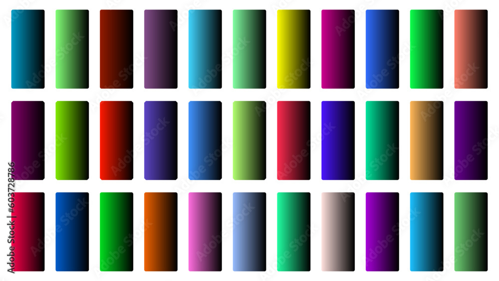 Colorful Black Color Shade Linear Gradient Palette Swatches Web Kit ...