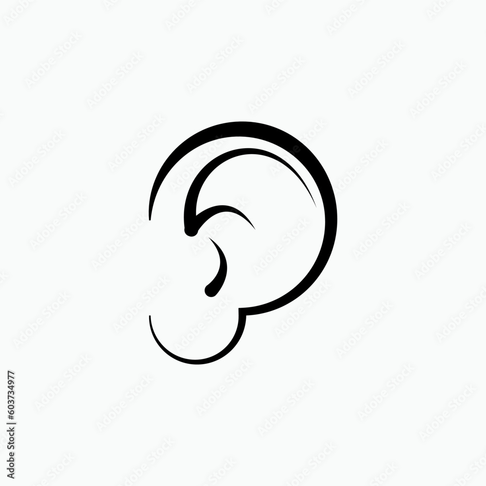 5 Senses Icons. Listen, Hear. Ear Symbol – Vector. Stock Vector | Adobe ...