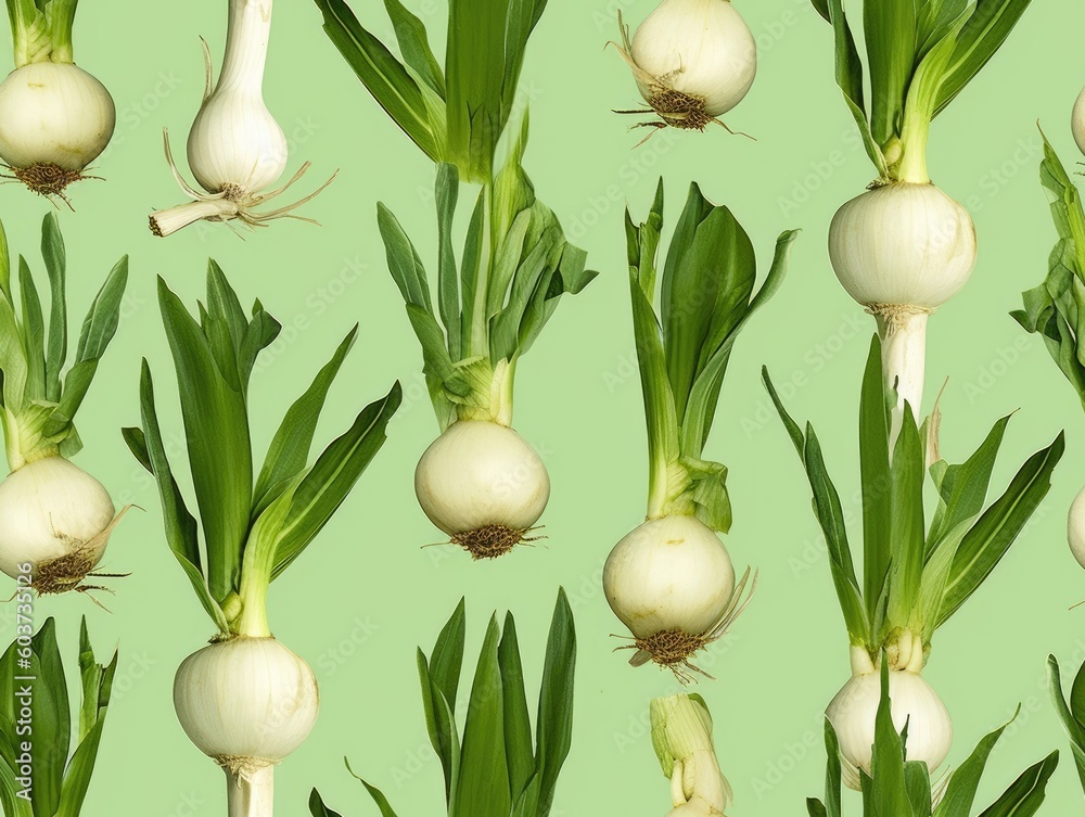 Leeks background as seamless tile (generative AI) Stock Illustration ...