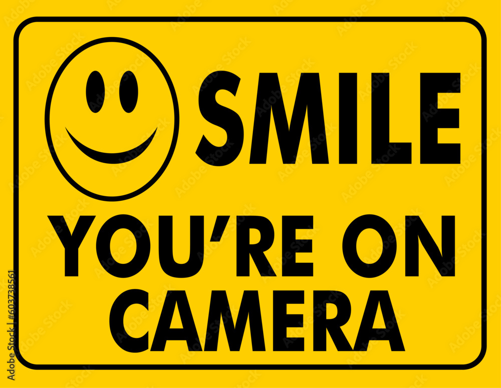 Vetor de smile, you're on camera sign, printable smile sign, vector do ...