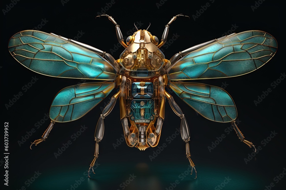 Firefly insect cyborg animal detailed infographic, full details anatomy ...