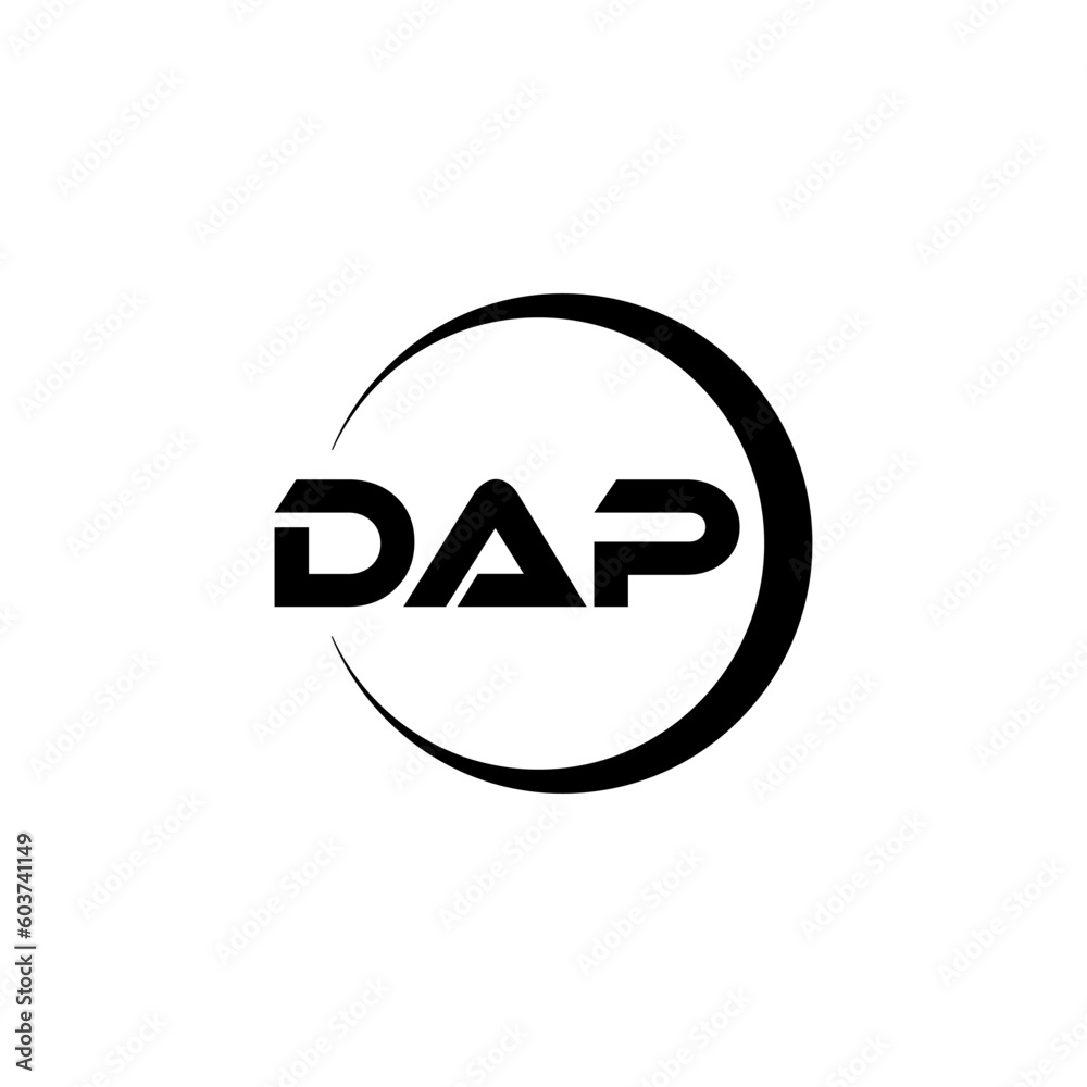DAP letter logo design with white background in illustrator, cube logo ...