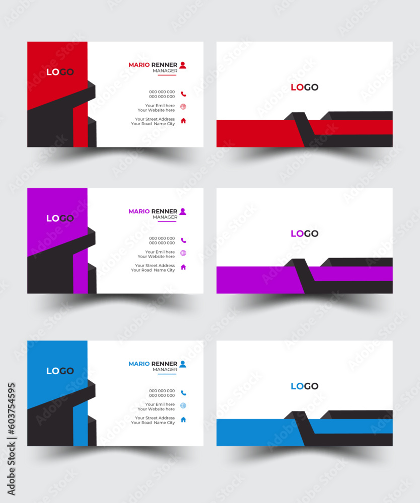 Personal visiting card with company logo.Modern business card design ...