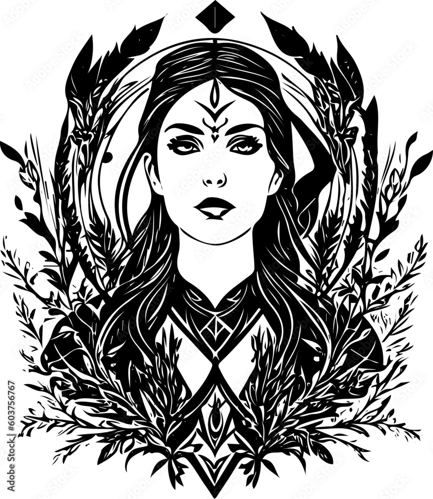 Retro Vintage Queen Abstract Art Silhouette Vector For Unique T Shirt Printing Design Abstract