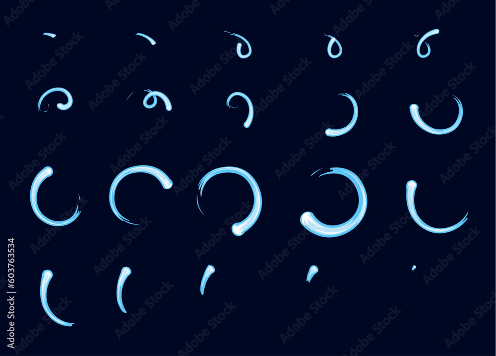Grafika wektorowa Stock: Water motion sprite sheet. Circle blue liquid ... Grafika wektorowa Stock: Water motion sprite sheet. Circle blue liquid ...