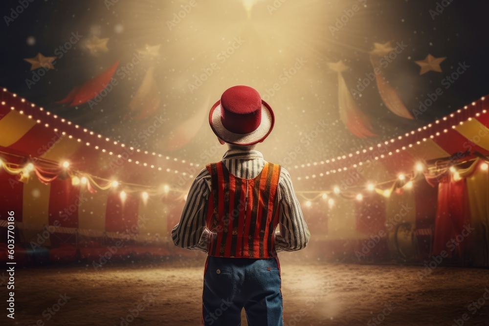 Circus tent arena performer. Generate Ai Stock Illustration | Adobe Stock