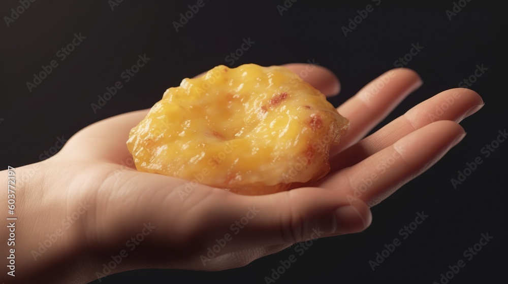 Hand Holding a Photorealistic Piece of Fat, Visual Representation of ...