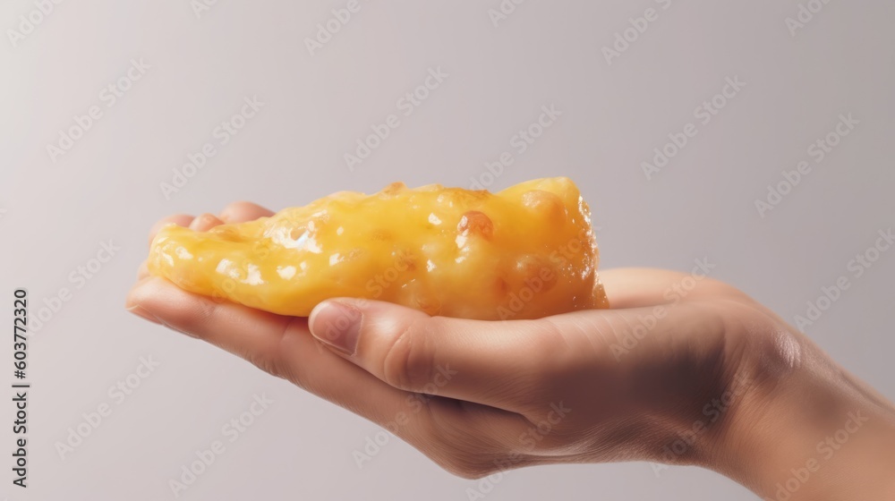 Hand Holding a Photorealistic Piece of Fat, Visual Representation of ...