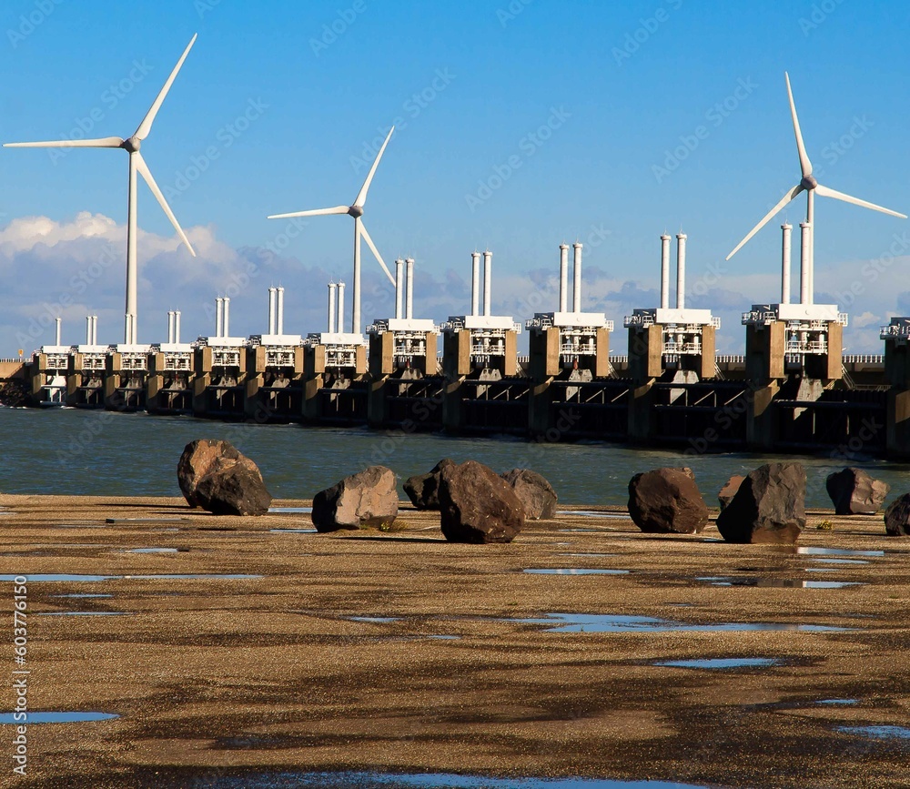 Foto Stock Delta works are an unique construction which is 9 km long ...