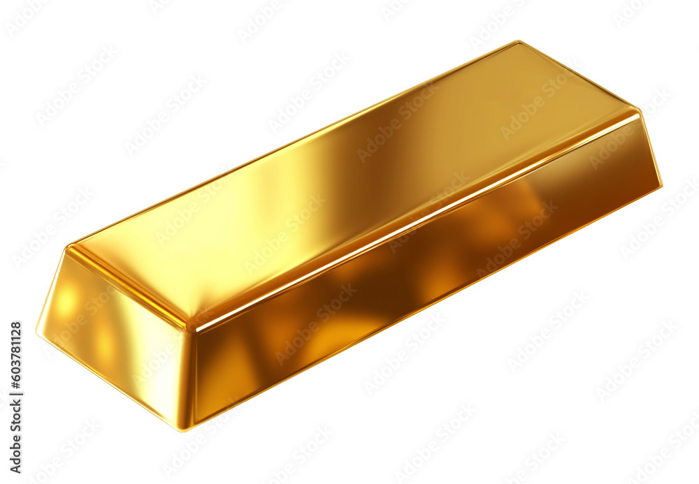 Gold bar on transparent background. Generative AI. Stock Illustration ...