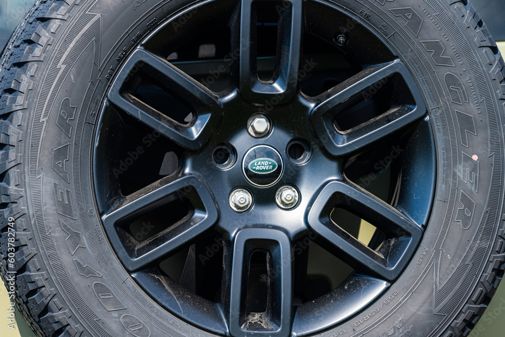 M?lndal, Sweden - May 14 2023: Spare wheel of a 2021 Land Rover ...