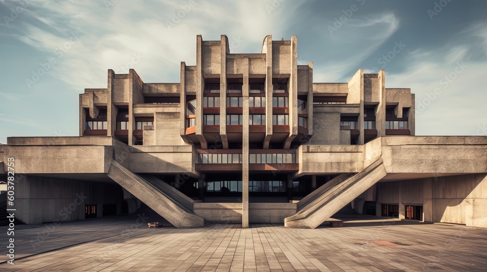 Ugly concrete building derelict using generative AI Stock Illustration ...
