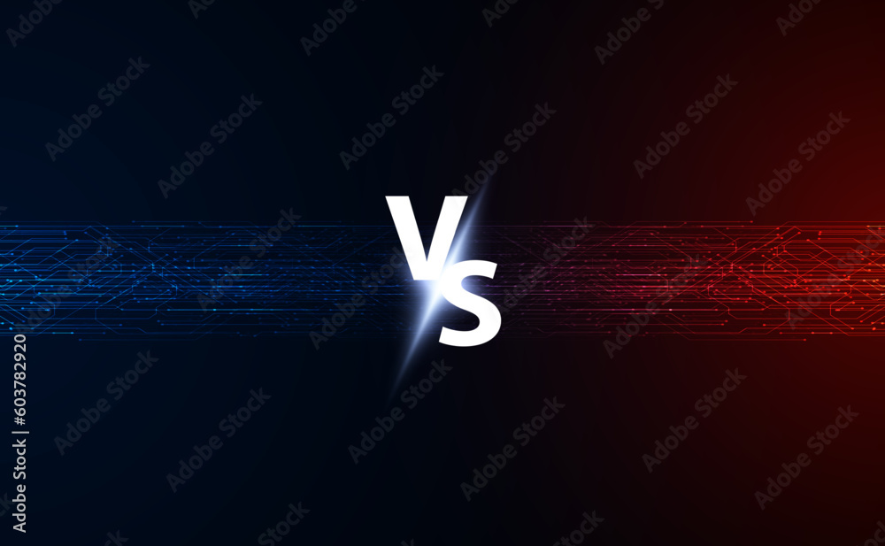 Concept VS Comparison between two sides template red and blue Stock ...