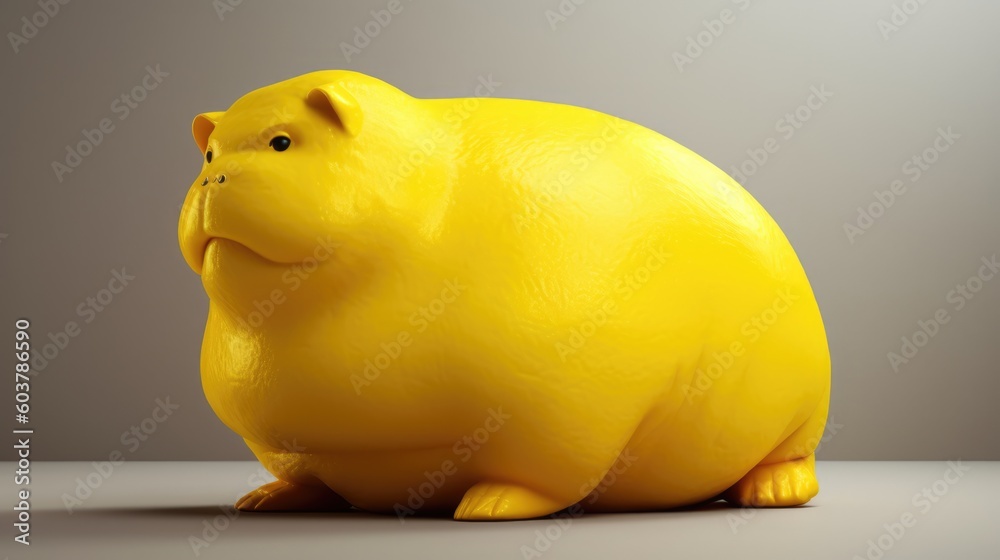 Humorous Illustration of a Yellow Fat Character, Comical and Vibrant ...