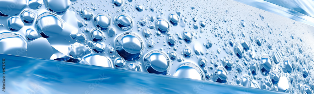 Silver Ice blue abstract banner background style. Generative Ai ...