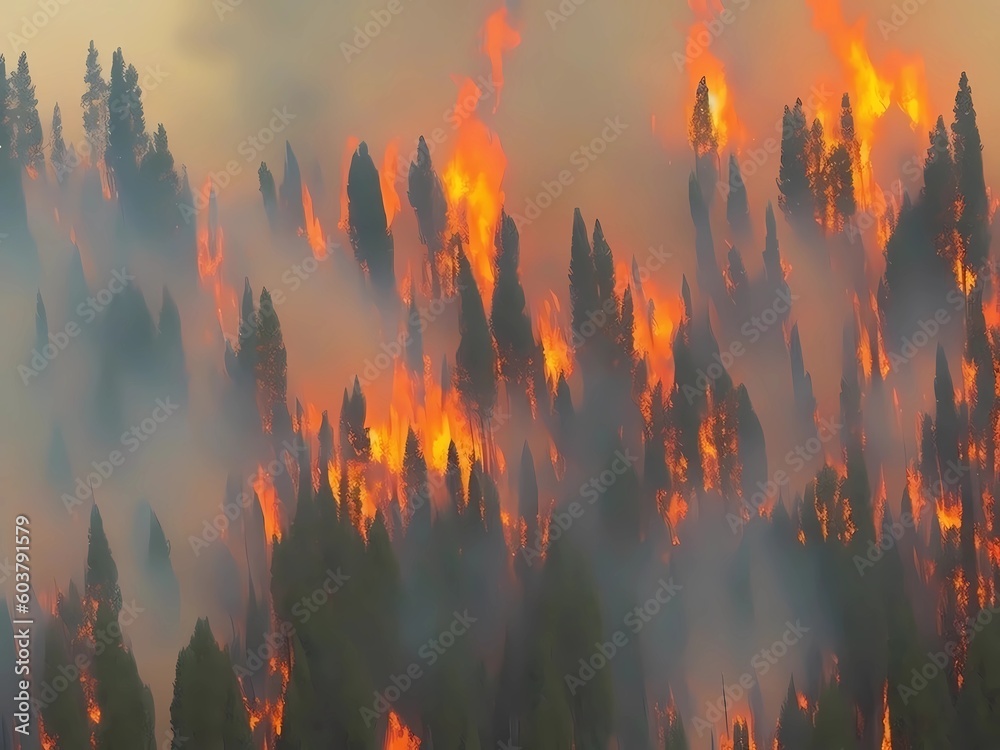 forest fires in summer, fire smoke, dangerous fires, incredible fire in ...