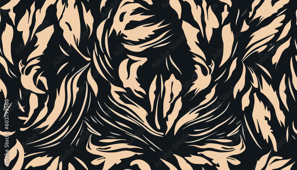 Hand drawn contemporary abstract tiger striped print. Modern ...