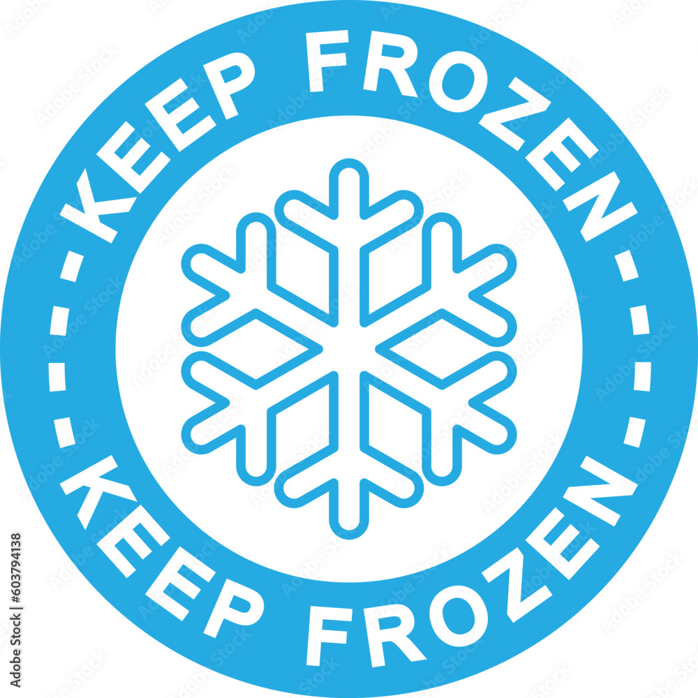 Vetor de Keep frozen vector food product package label. Keep frozen in ...
