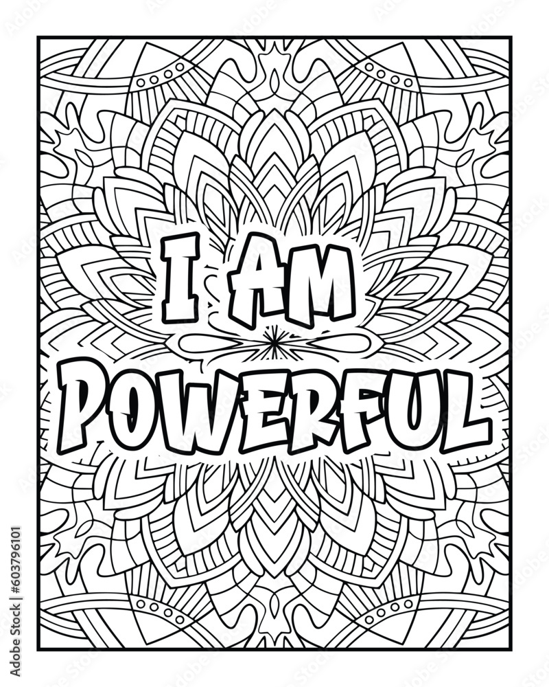 An Inspirational word Coloring page for Positive Thinking and Self ...