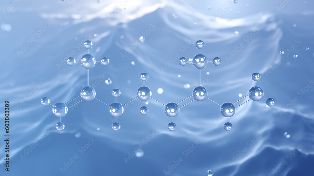 ocimene molecular structure, 3d model molecule, alpha-ocimene ...