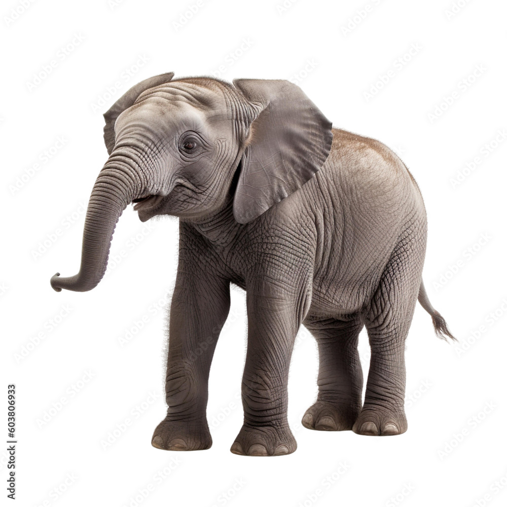 baby elephant on a transparent background, Generative ai Stock ...