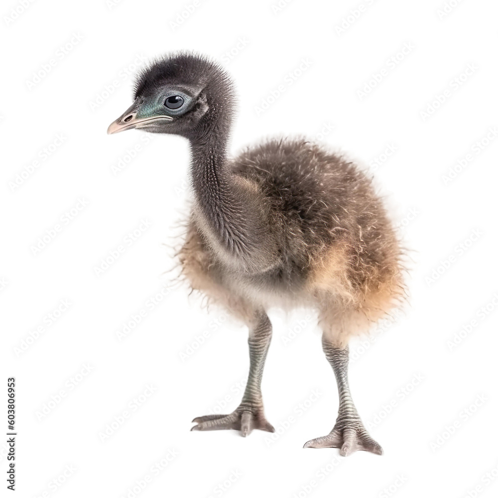 baby emu on a transparent background, Generative ai Stock Illustration ...