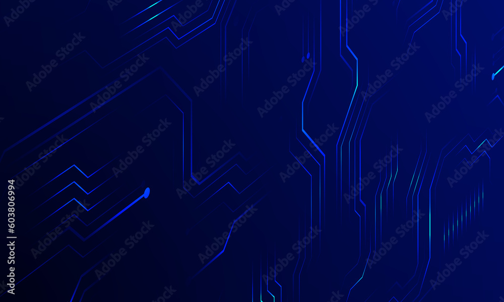 Technology design on dark blue color background. Robotic circuit board ...