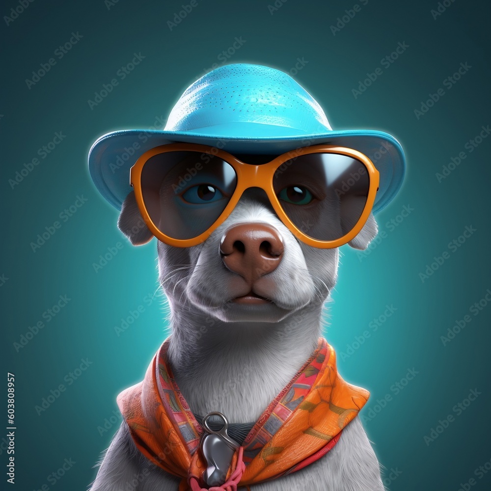 NFT 3d dog character render with minimal background, Generative AI ...