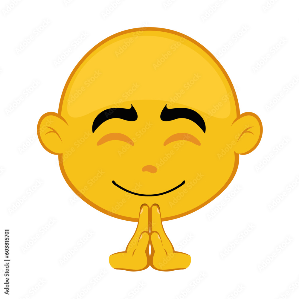 Vetor de vector illustration yellow cartoon character emoticon with his ...