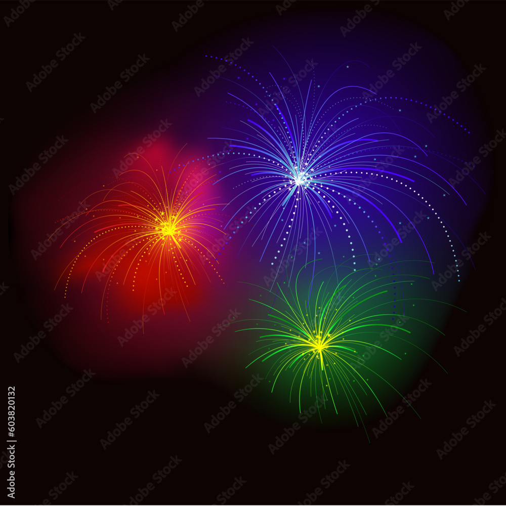 Fireworks RGB - Detailed and colored vector illustration with special ...