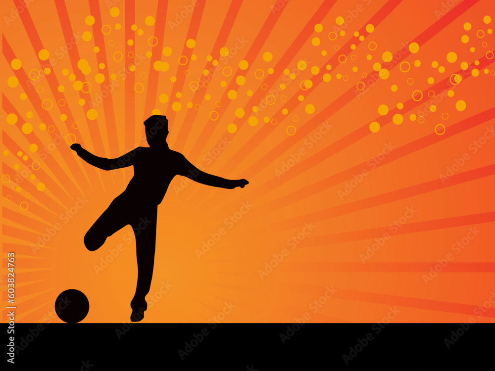 Black striker footballer vector background illustration Stock Vector ...