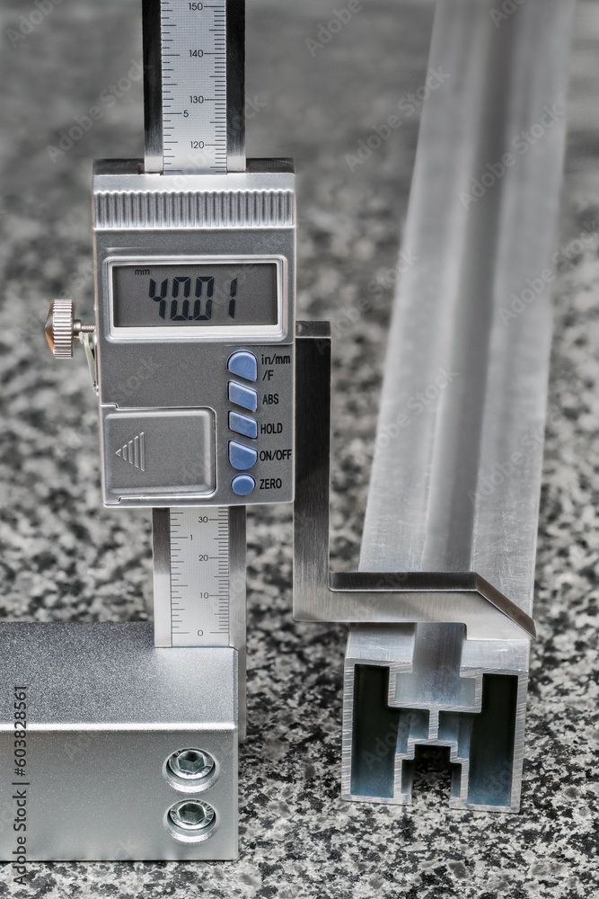 Accurate digital height gauge with metal scriber on plane granite ...