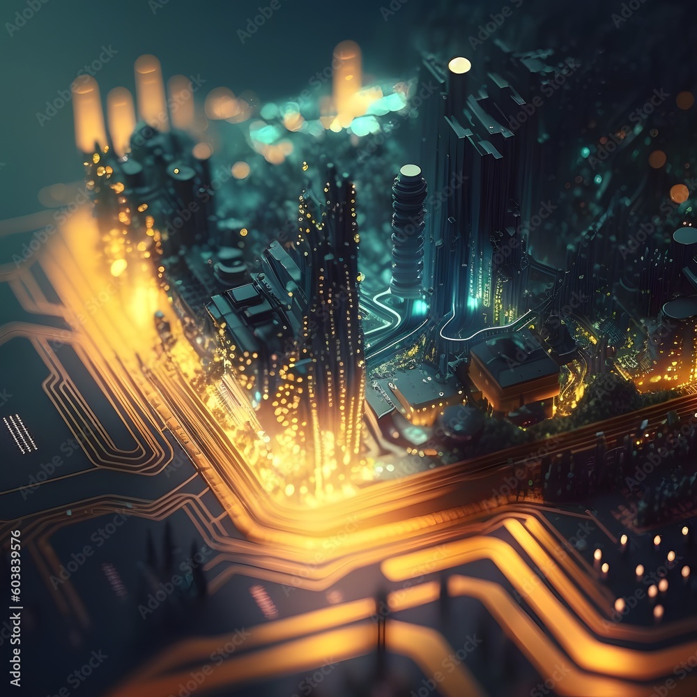 Digital Dreamscape: A Dazzling Futuristic Sci-Fi Landscape Made ...