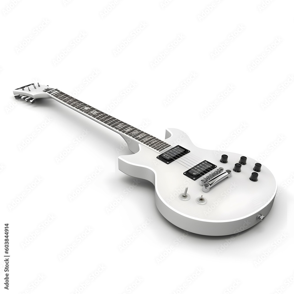 realistic single,Electric guitar,side view,white background,high detail ...