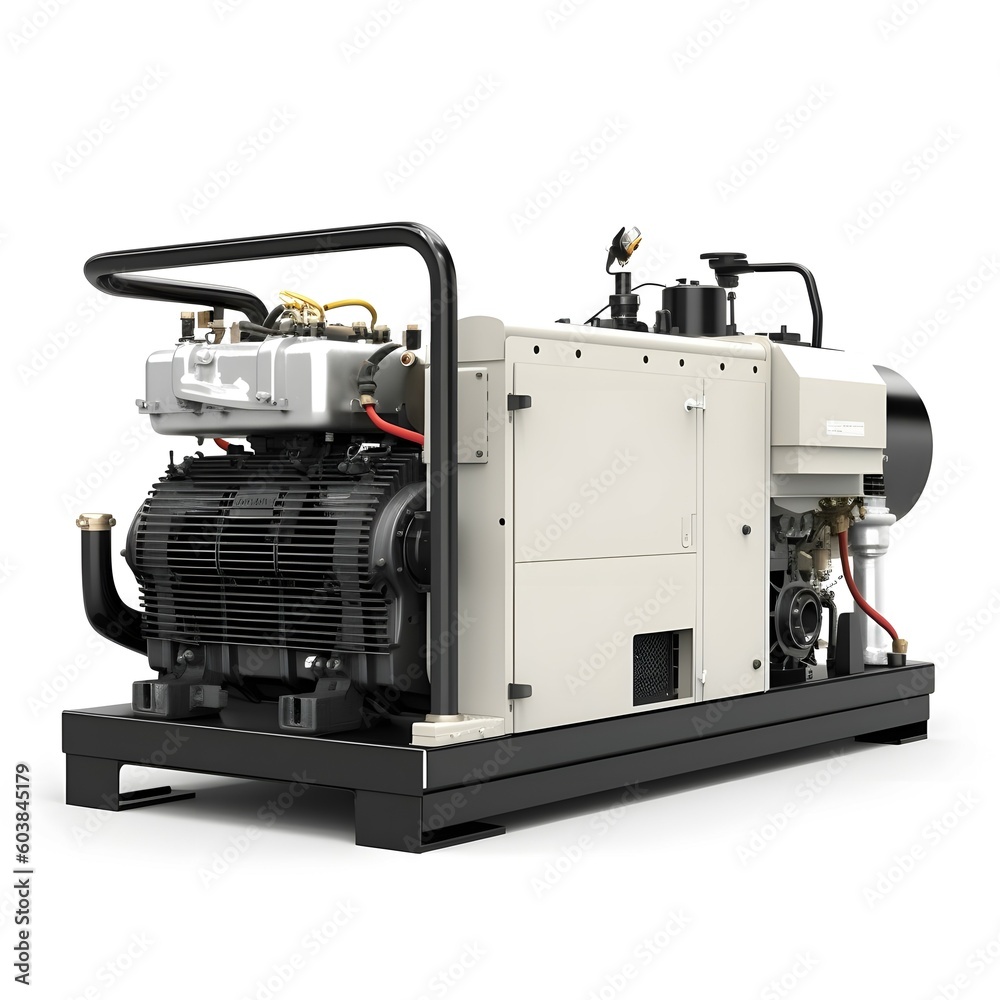 realistic single,Portable generator set,side view,white background,high ...