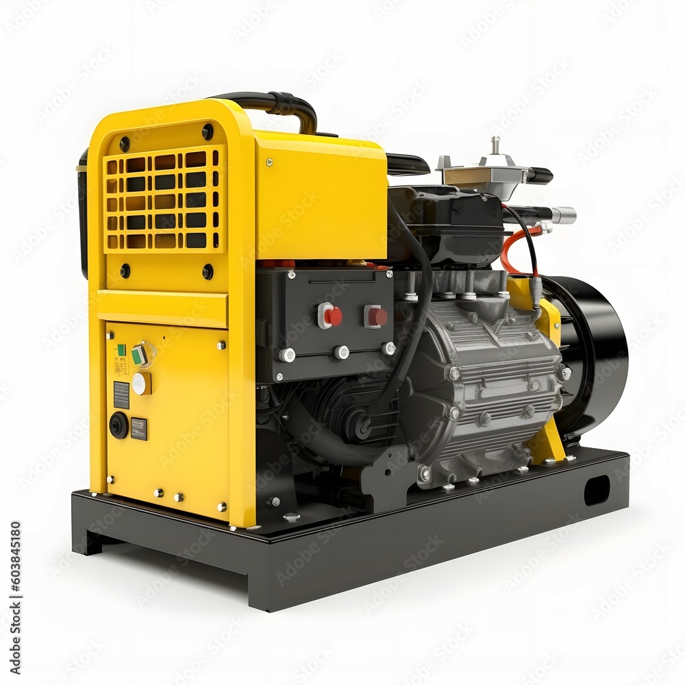 realistic single,Portable generator set,side view,white background,high ...
