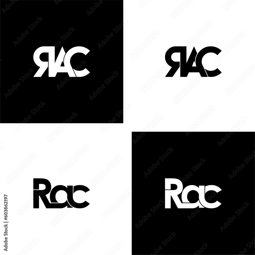 rac initial letter monogram logo design set Stock Vector | Adobe Stock